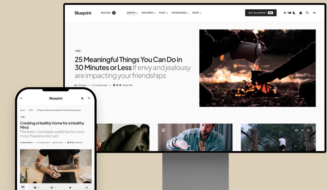 Blueprint. Next-Generation Blog & Magazine WordPress Theme with Dark Mode
